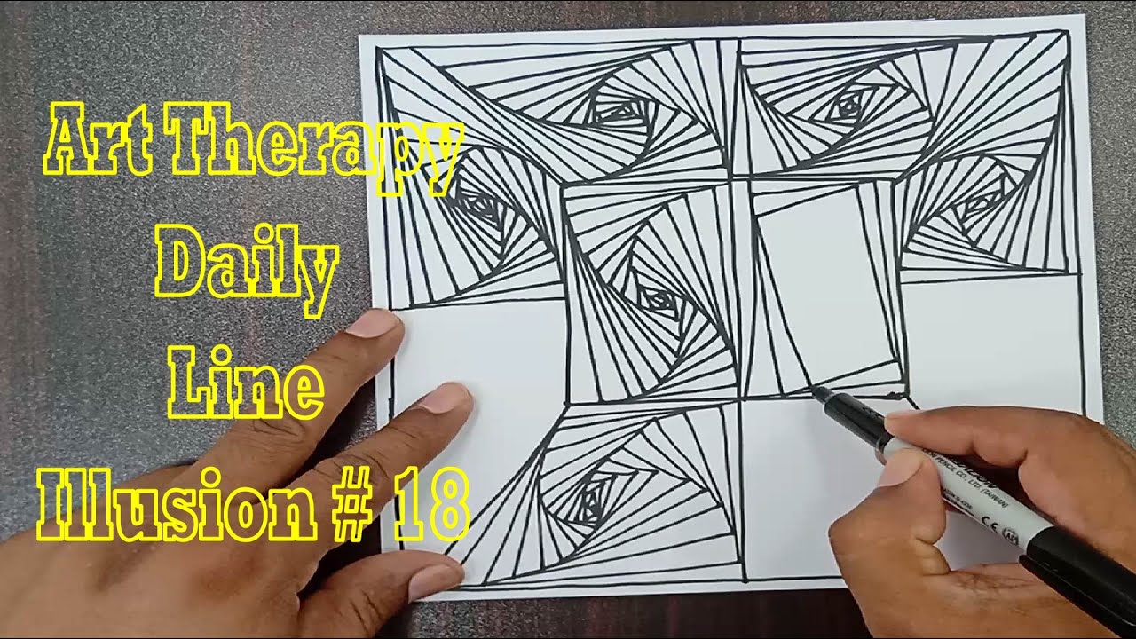 Line Illusion # 18 | Daily Art Therapy| Drawing to relieve any stress ...