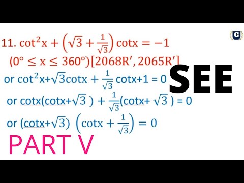 SEE.. Optional Math.. Trigonometry... Trigonometric Equation..Long ...
