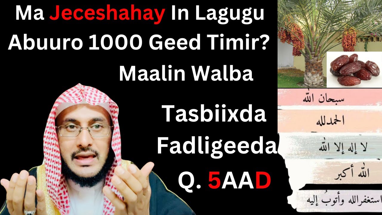 Ma Jeceshahay In Laguu Abuuro 1000 Geed Timir Maalin Walba? (Q 5)::: Dr ...