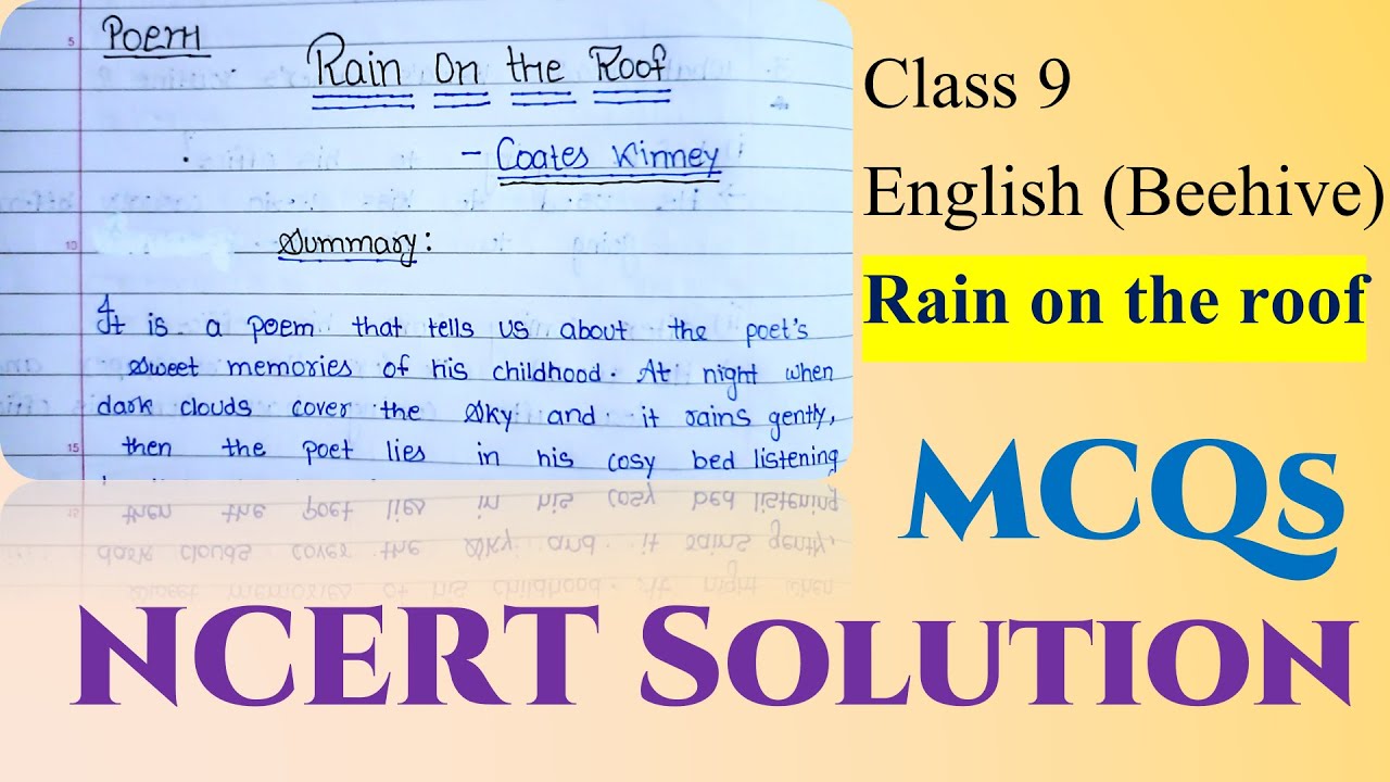 Class 9 English Beehive Poem Rain On The Roof MCQs And NCERT class-9-english-beehive-poem-rain-on-the-roof-mcqs-and-ncert