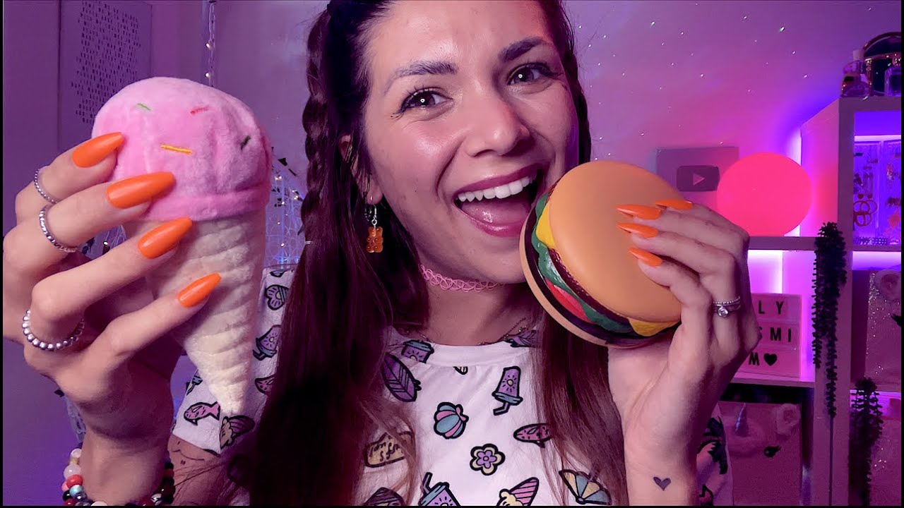 Fake Food ASMR Triggers for Sleep + Trigger Words (Ice Cream Crackle ...