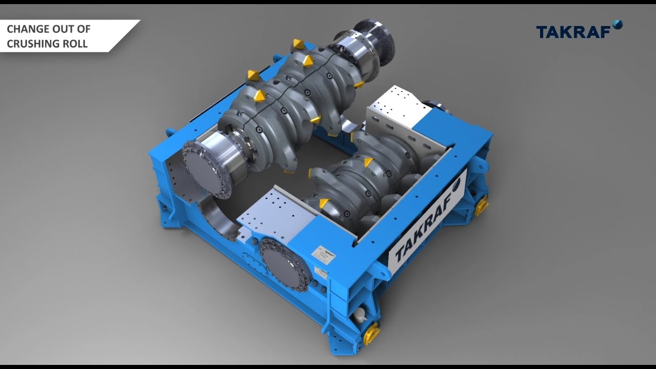 Video animation of the replacement of an entire crushing roll in a ...