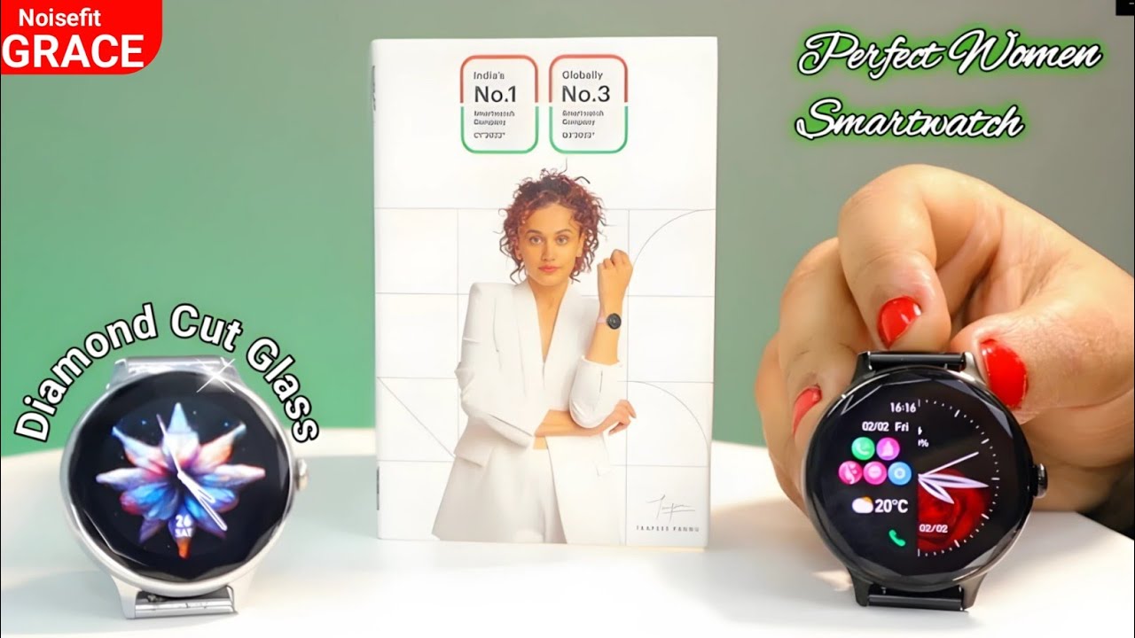 Noise Grace The Best Women's Smartwatch AMOLED Display with Diamond Cut ...