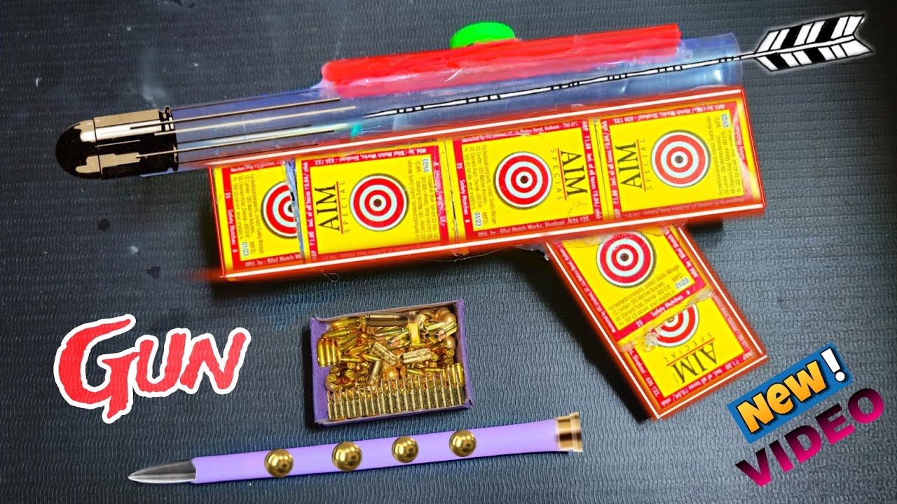 How to make gun ll gun ll matchbox craft ll gun from matchbox ll ha ...