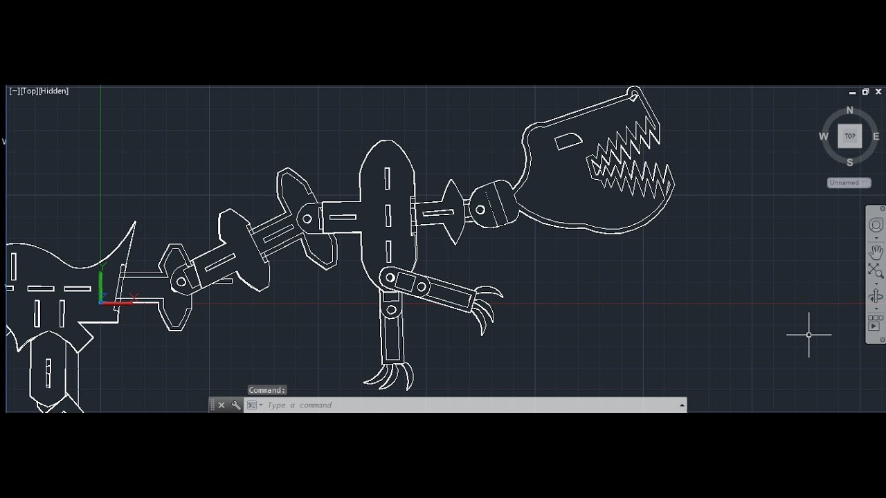 Trex dinosaur in Autocad 2016 - YouTube