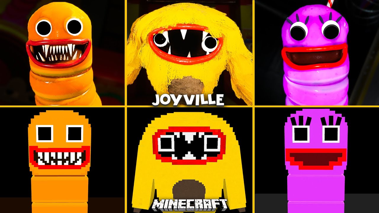 Joyville ALL JUMPSCARES vs MINECRAFT - YouTube