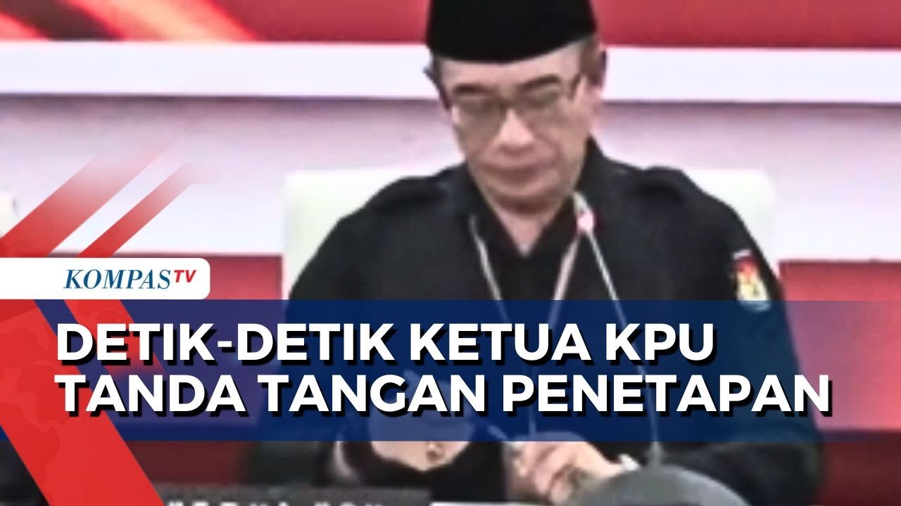 Detik-Detik Ketua KPU Keluarkan Pena untuk Tanda Tangan Penetapan ...