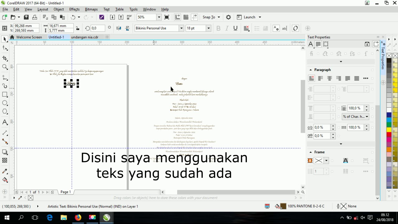 cara cetak undangan dengan printer - YouTube