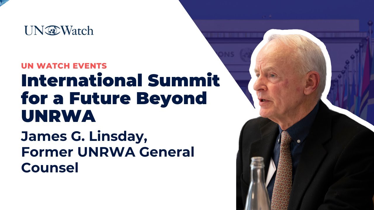 James G. Lindsay at the International Summit for a Future Beyond UNRWA ...
