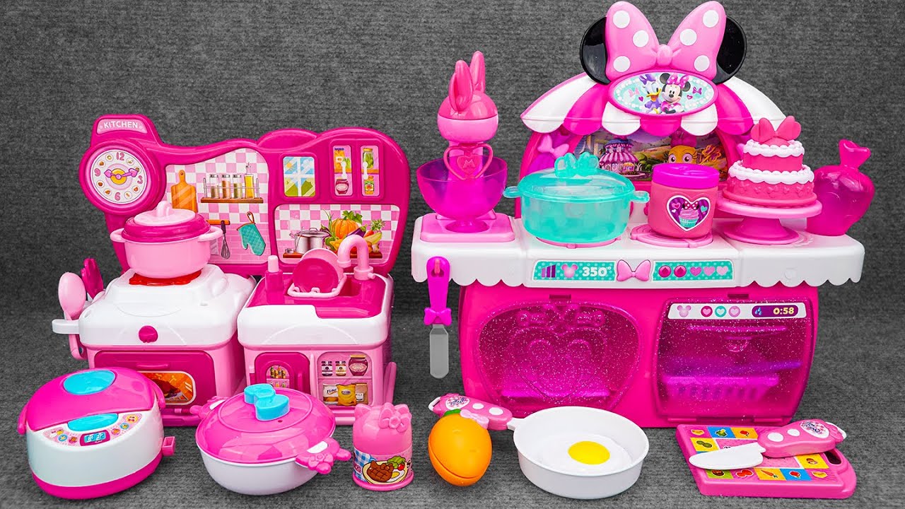 113 Minutes Satisfying Unboxing Disney Minnie Mouse Kitchen Cooking Set ...