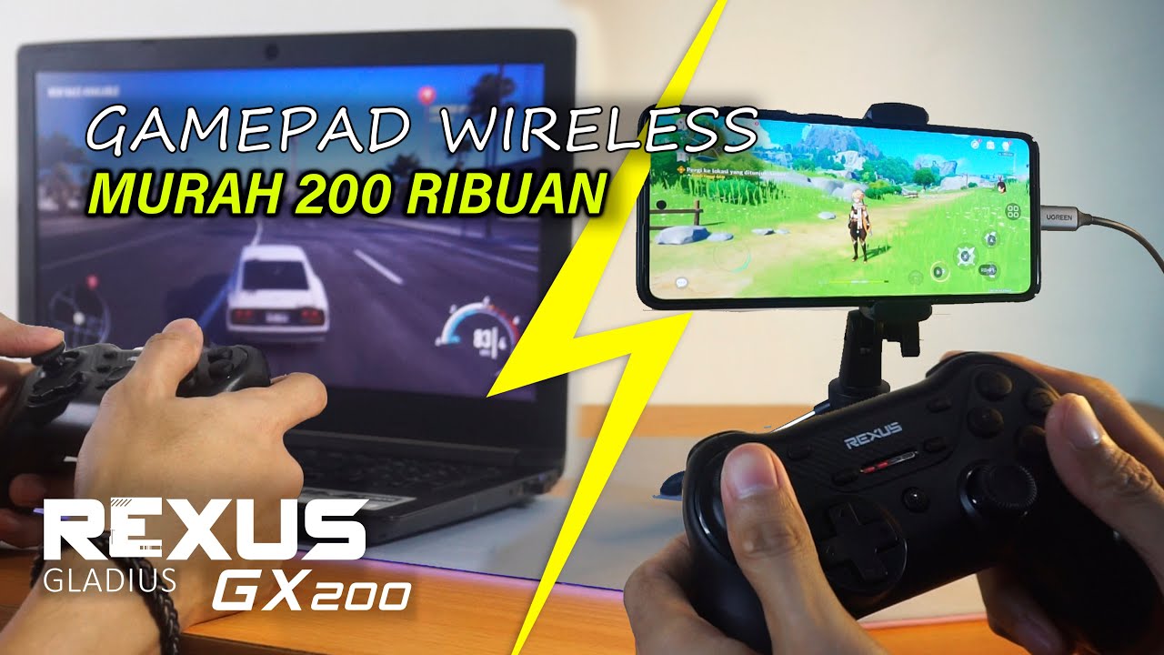 GAMEPAD WIRELESS PC & ANDROID MURAH 200 RIBUAN UNBOXING REXUS GX200 ...