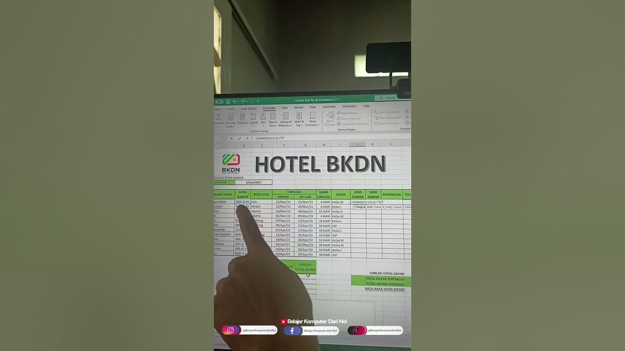 Rumus If Pada Excel Kombinasi Mid If Belajarexcel Microsoftexcel Tutorialexcel Excel