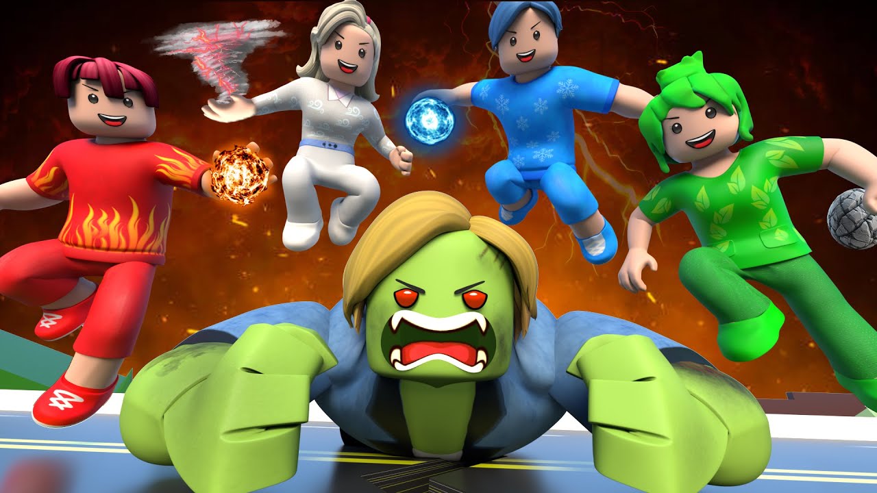 Fire, Ice, Earth and Air - FOUR Elements vs ZOMBIE in Brookhaven 🏡RP ...