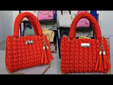 FANTÁSTICA! Bolsa De Crochê Linda Rápida E Fácil - Crochê Com Fio De Malha