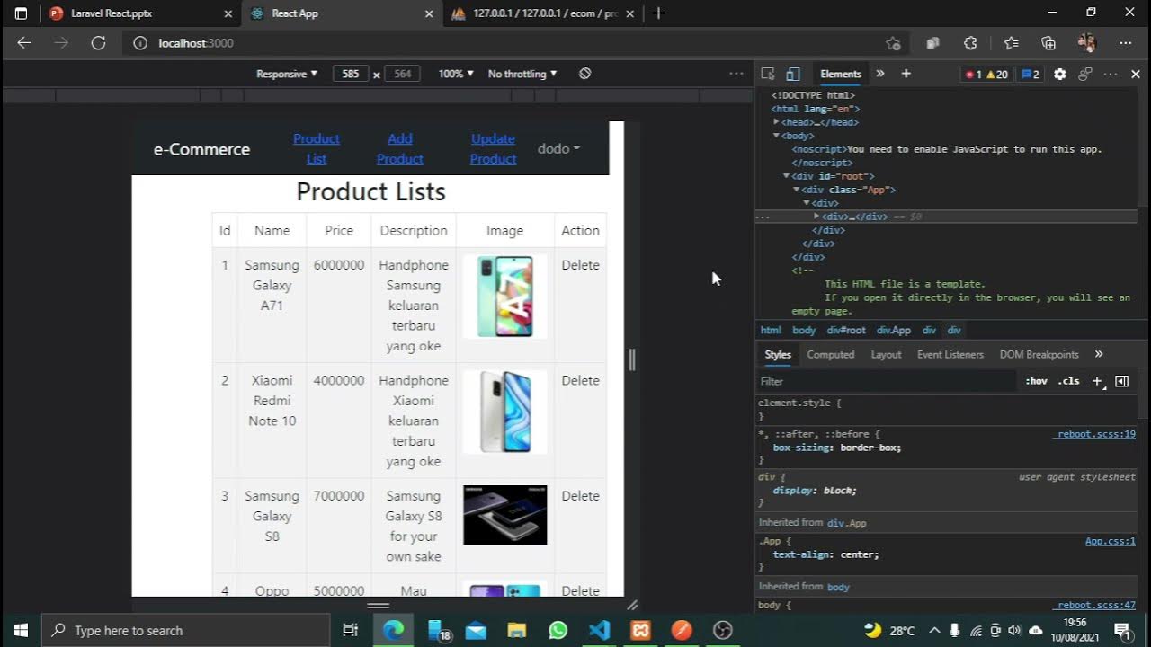 [Part 9] Tutorial Laravel 8 + ReactJS Membuat e-Commerce Dashboard - Delete Product - YouTube