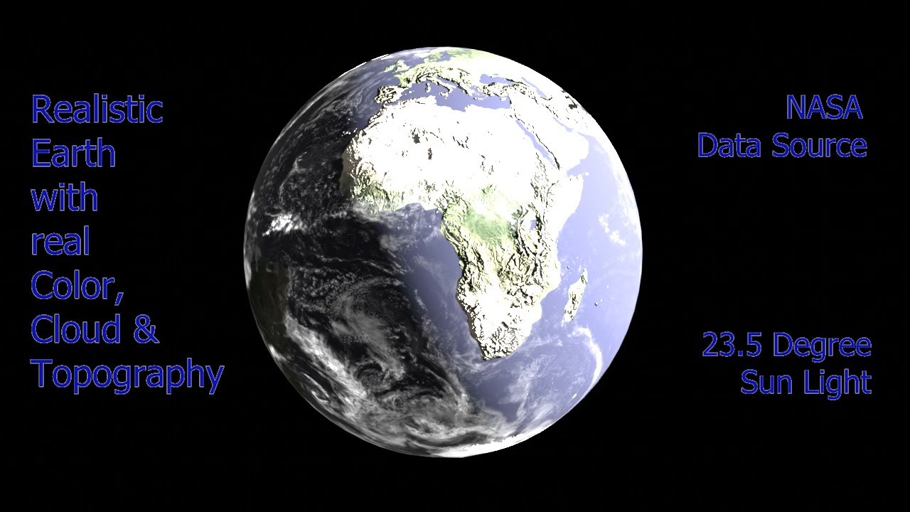 NASA Map : Realistic 3D Earth Rotation (Not Loop : 50,000 frame render ...