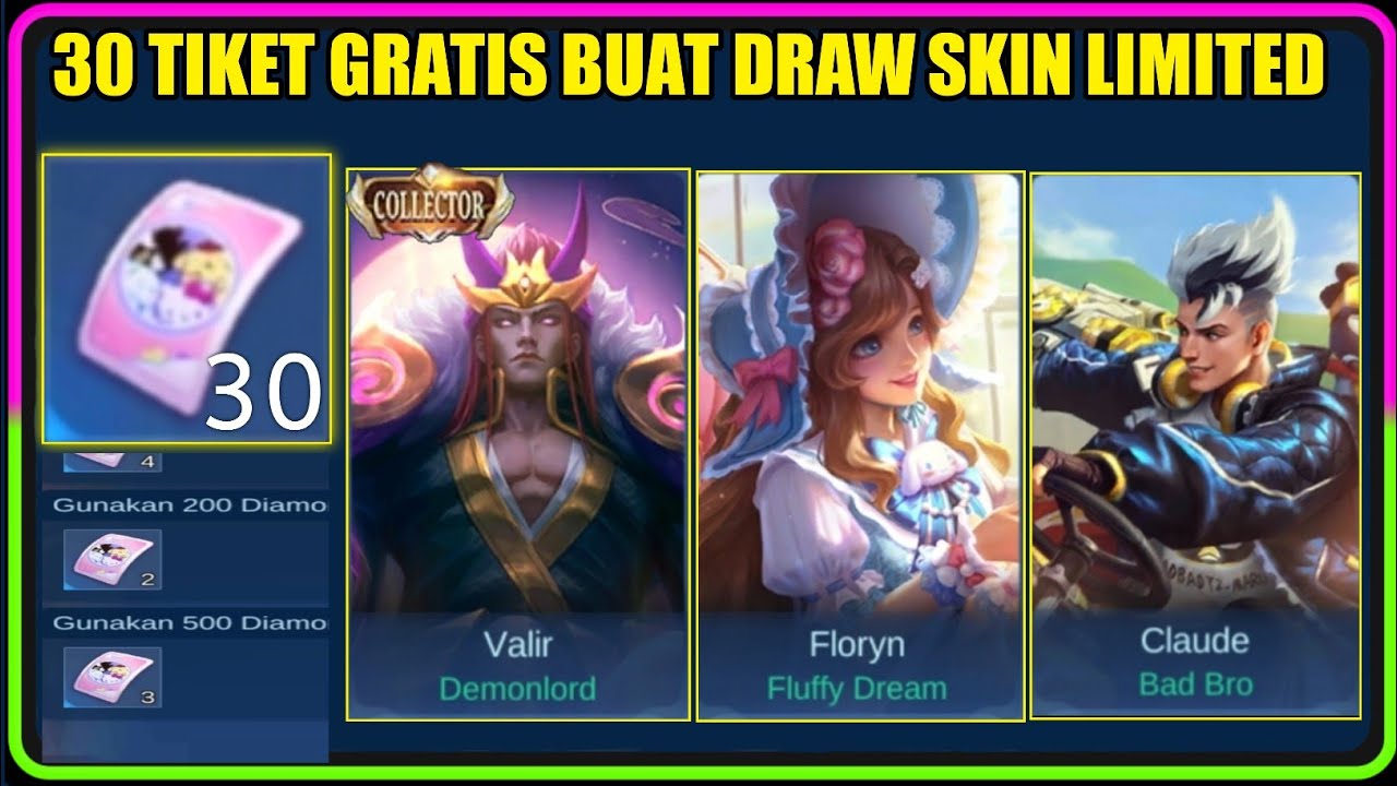 TIKET GRATIS BUAT DRAW SKIN EPIC ATAU COLLETOR || 2 ROUNDE EVENT MLBB X ...