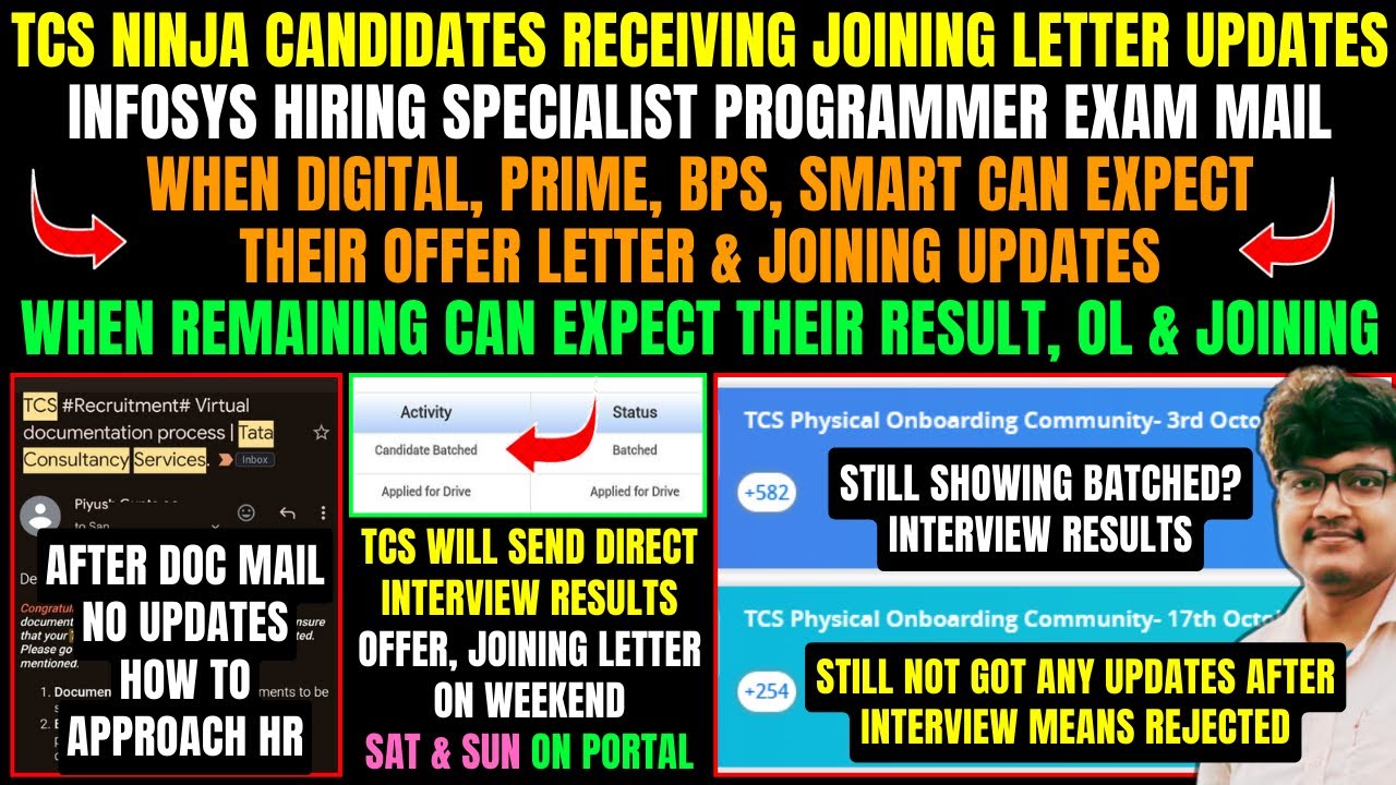 TCS SEND INTERVIEW RESULTS, OFFER, JOINING UPDATE DIRECT ON PORTAL ON ...