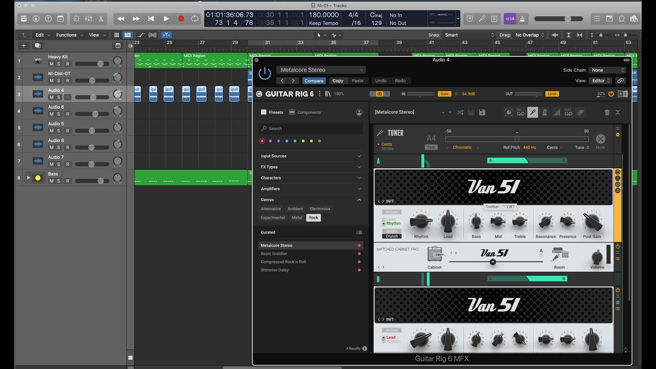 [ギター] Playing with native instruments Guitar Rig - YouTube