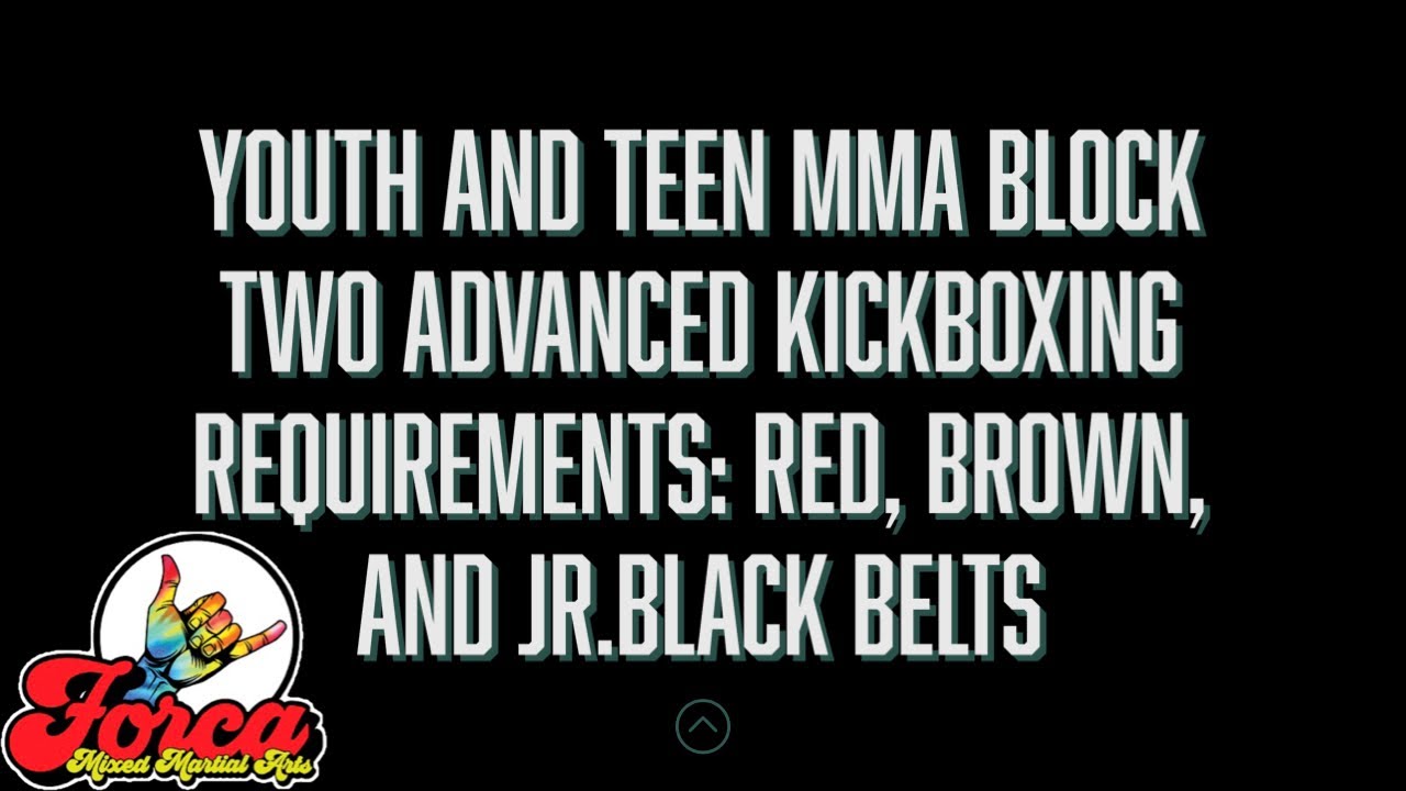 Youth and Teen MMA Block Two Advanced Kickboxing Requirements: Red ...