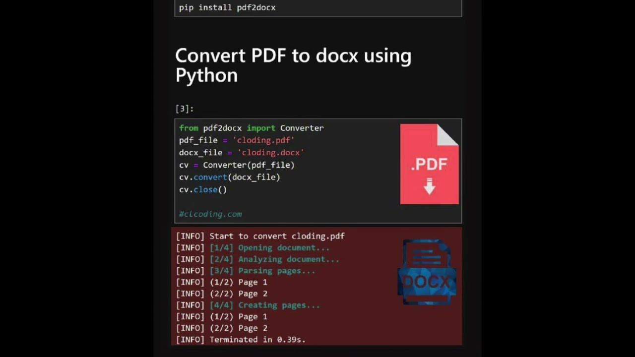 Convert Pdf To Docx Using Python Ai Datastructuresandalgorithmsinpython Internetspeed Coding