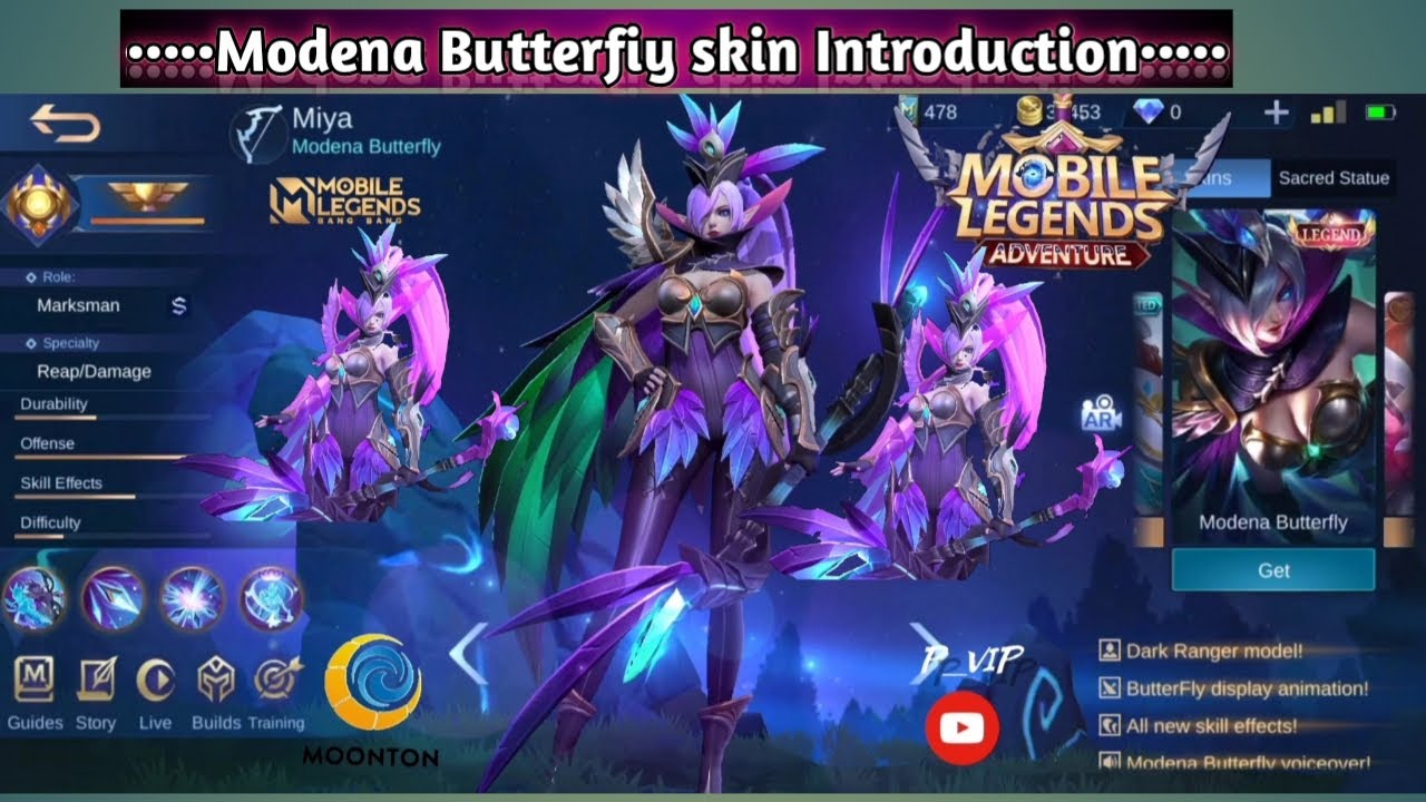 Miya Modena Butterfiy Skin Introduction || MOBILE LEGENDS BANG BANG ...