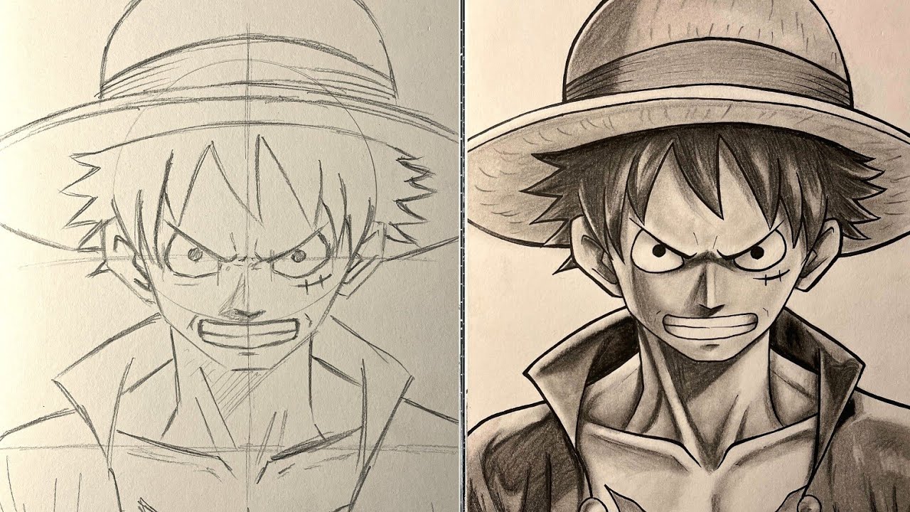 How to Draw Luffy one piece | easy drawing tutorial | how to draw anime ...