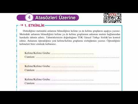8. Sınıf Türkçe Dersi Atasözleri Üzerine Dinleme/İzleme Metni