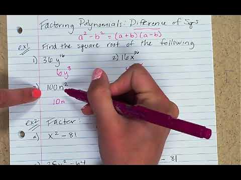Factoring Polynomials Difference of Squares A1.mp4 - YouTube