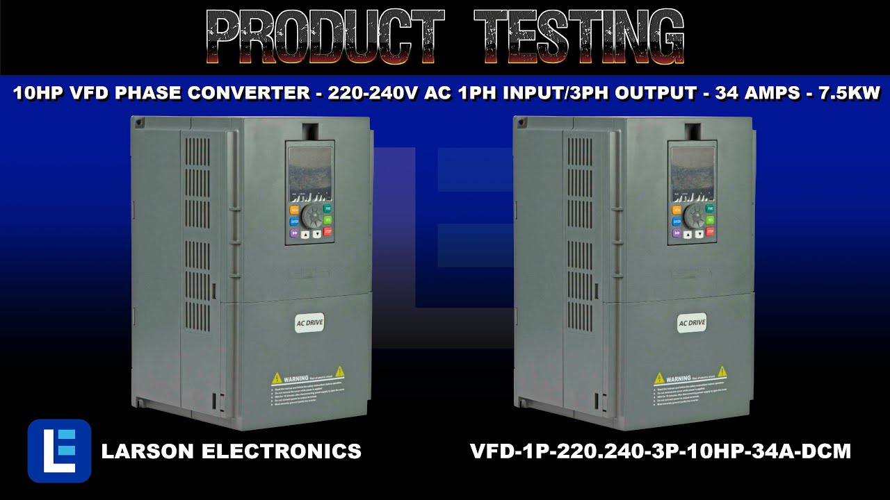10HP VFD Phase Converter - 220-240V AC 1PH Input/3PH Output - 34 Amps ...