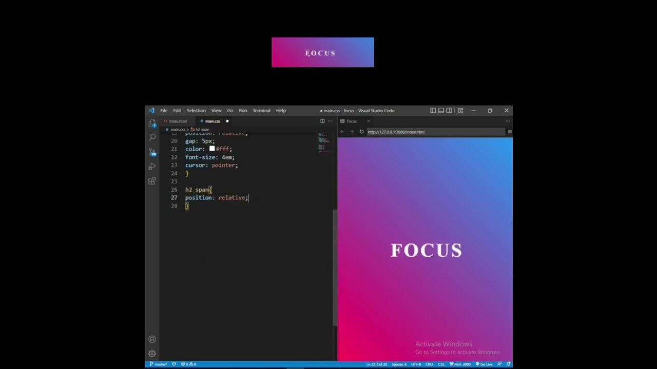 Focus Text Hover Transition Effects Css Youtube