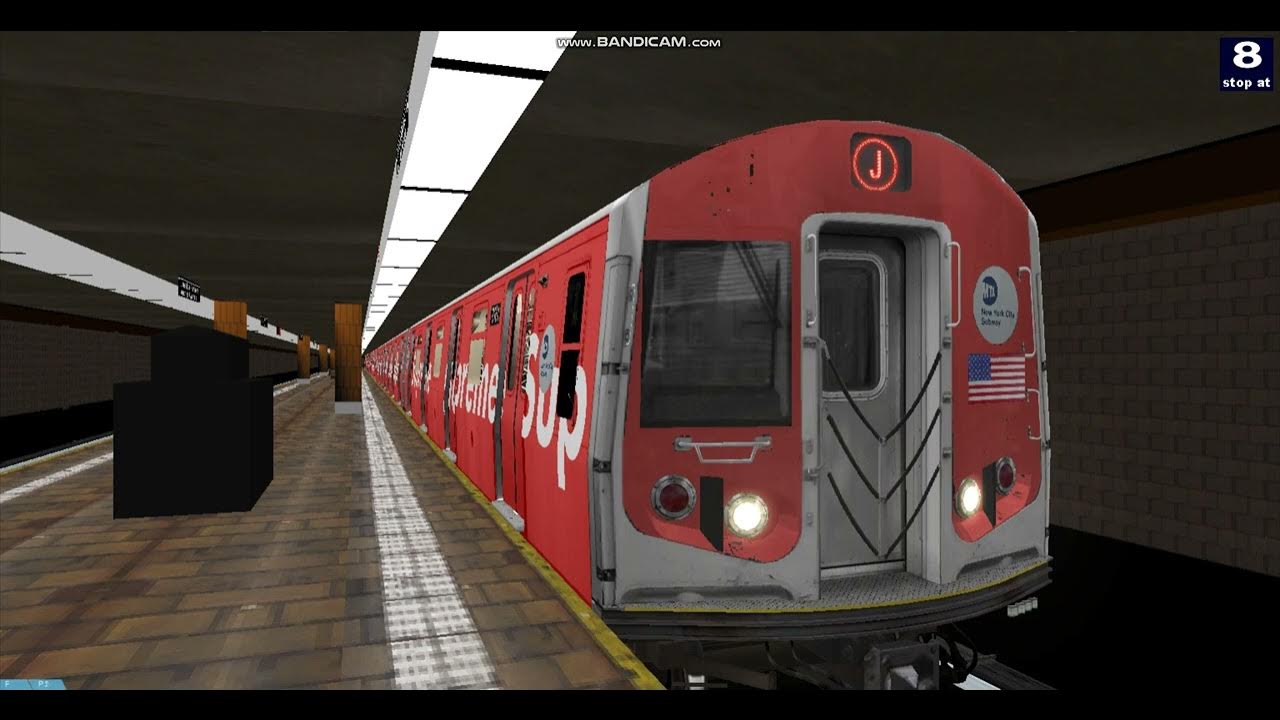 Openbve Kawasaki R143 supreme wrap J Train departing at Jamaica Center - YouTube