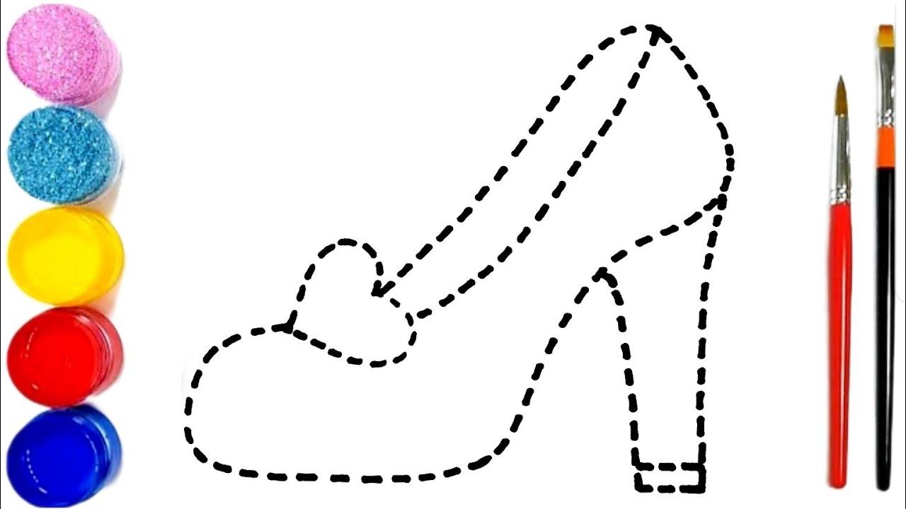 High Heels drawing, Painting and Coloring for Kids and toddlers | Draw ...
