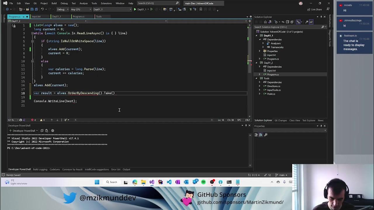 Live Coding - Advent of Code Day 1 - YouTube