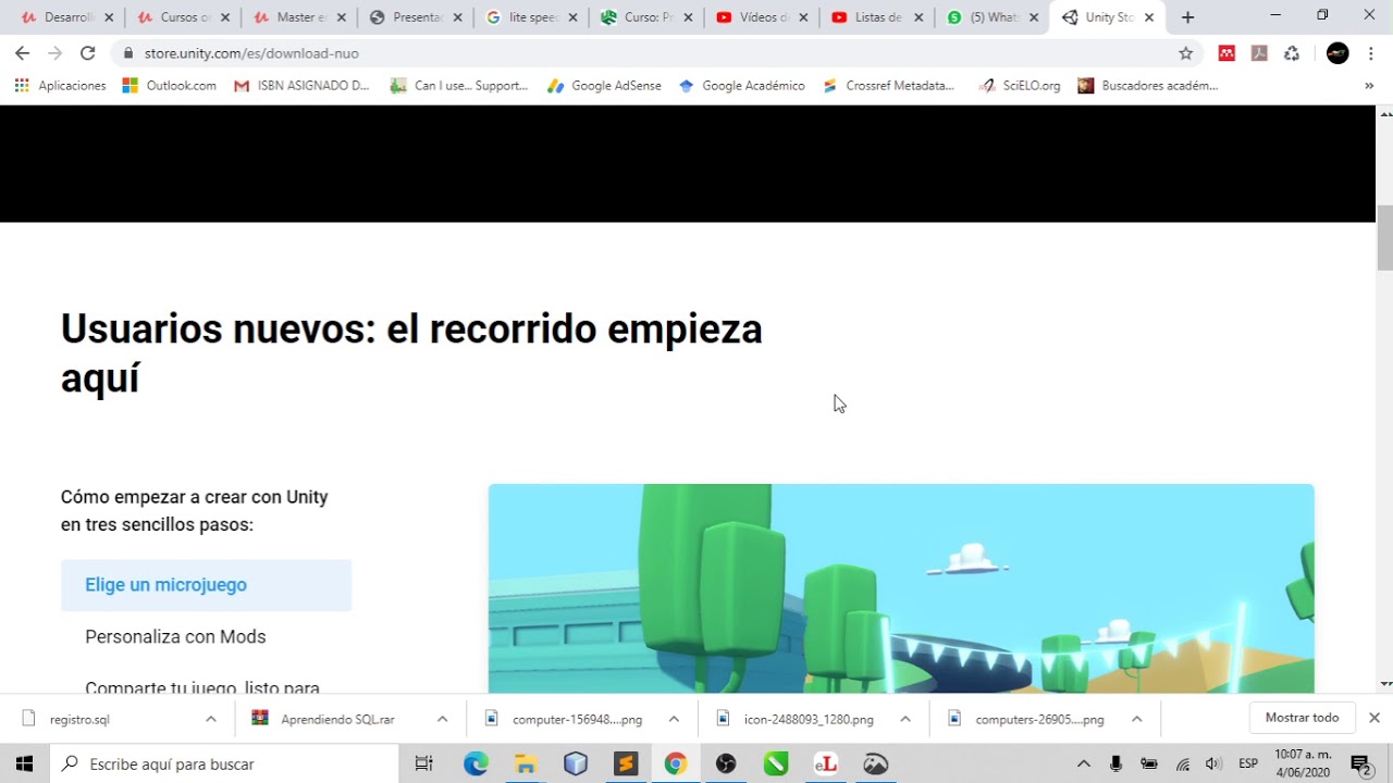 3_1 Descargar Unity Personal - YouTube