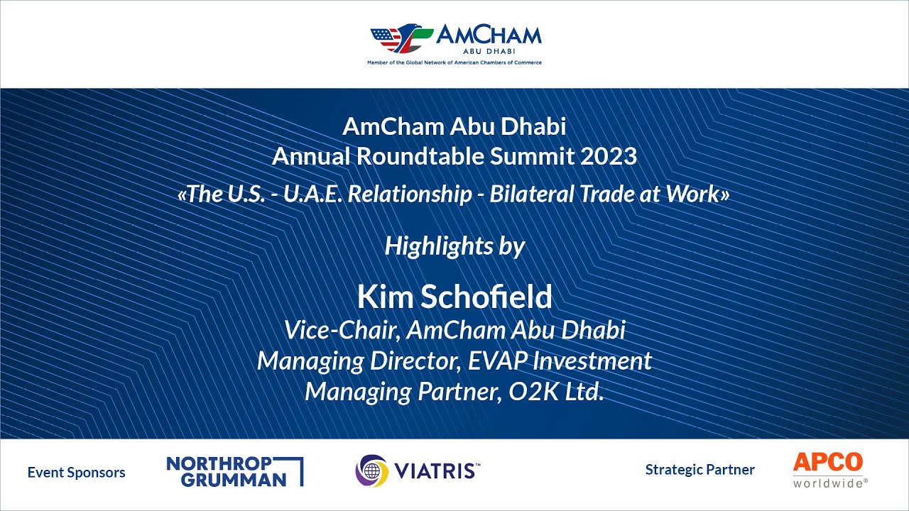 AmCham Abu Dhabi's Vice-Chair Kim Schofield: Annual Roundtable Summit ...