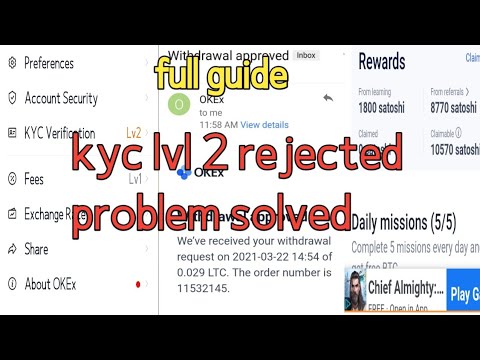 okex kyc lvl 2 rejected problem solved - YouTube