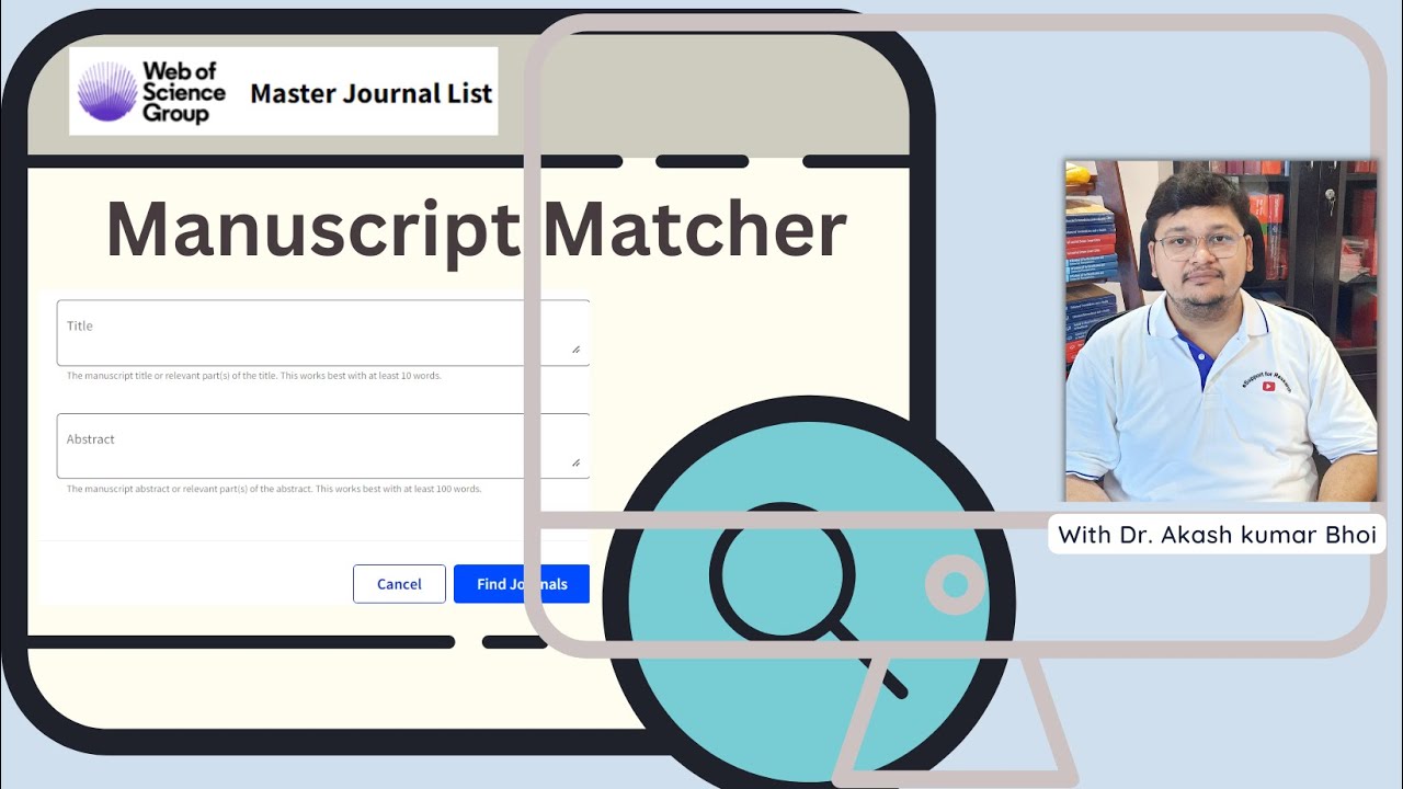 How to use Web of Science Manuscript Matcher | Journal Finder | 2022 ...