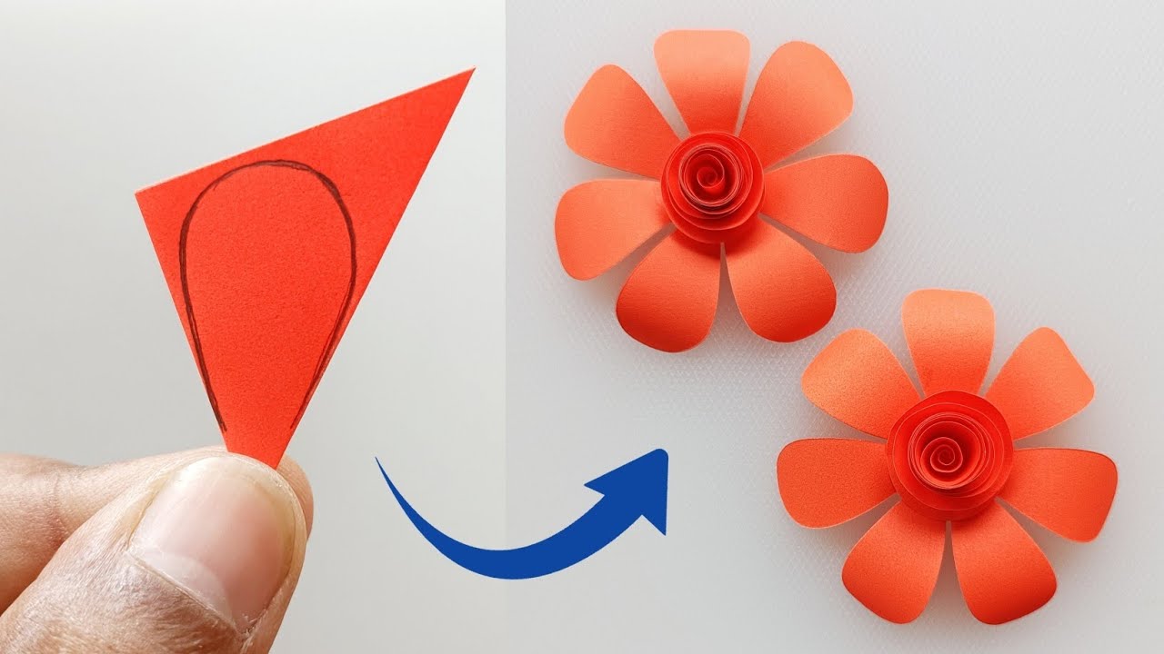 How to make paper flower | Paper flower easy | Flower making with paper ...