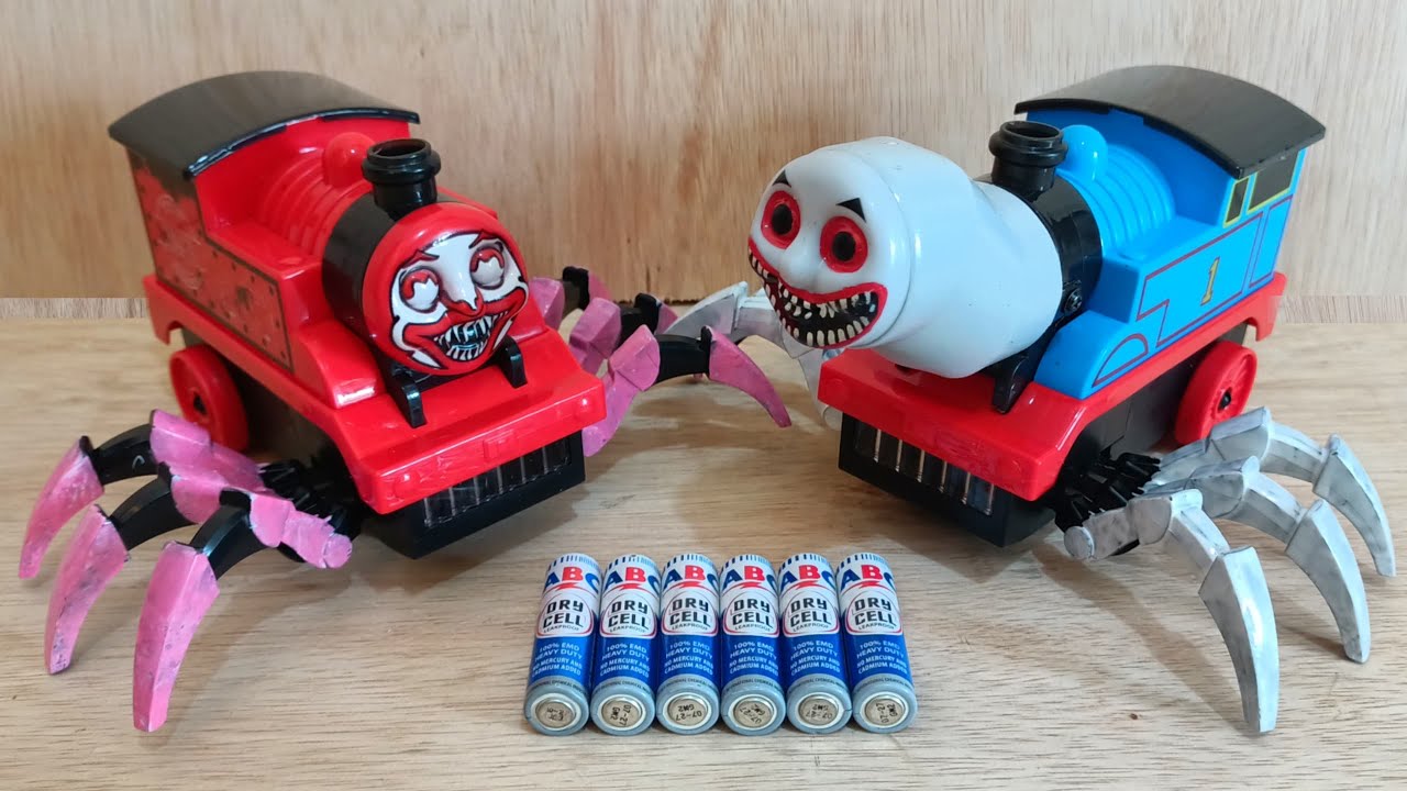 unboxing dan merakit mainan kereta laba-laba,kereta thomas leher ...