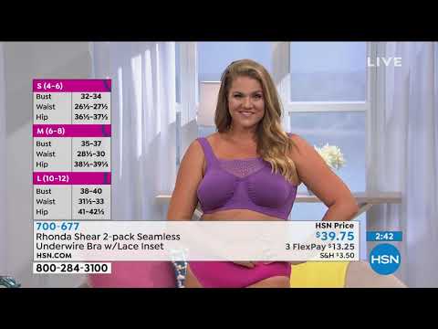 Rhonda Shear 2pack Seamless Underwire Bra with Lace Inset