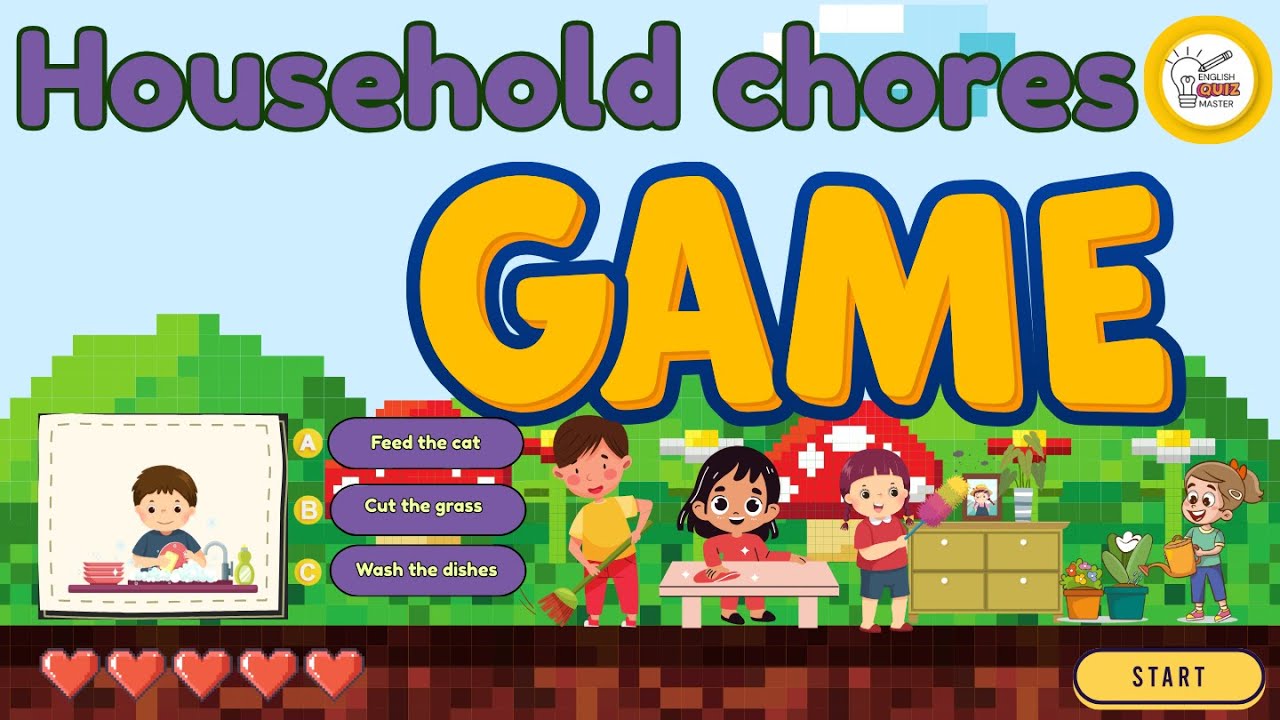 Household Chores Quiz for Kids | Fun English Vocabulary Games for ...