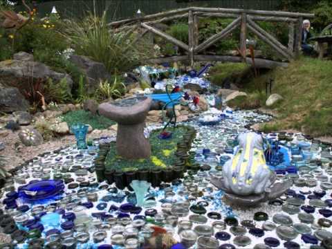 recycled bottle water feature - YouTube