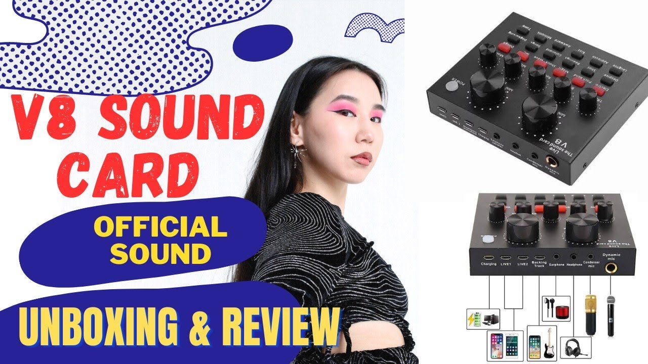 v8 sound card | BEST Sound Quality| Audio recorder & mixar #v8soundcard ...