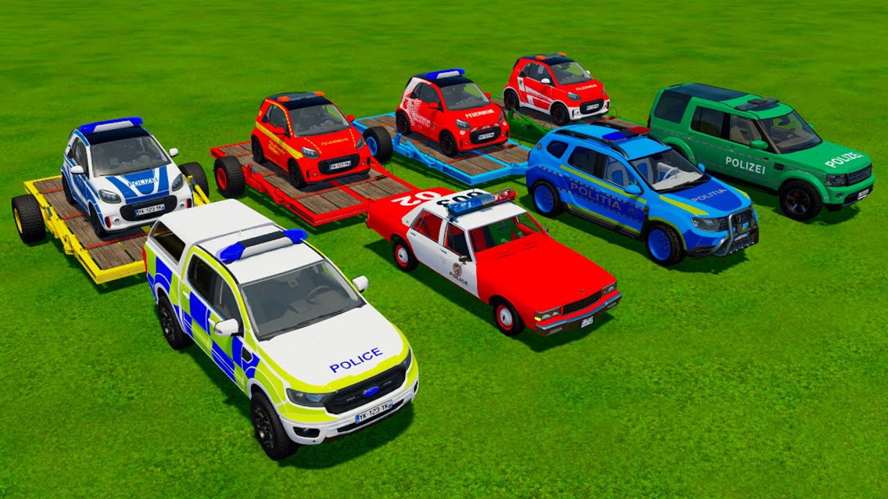 TRANSPORT MINI SMART POLICE AND FIRE CARS WITH FORD, CHEVROLET, DACIA ...