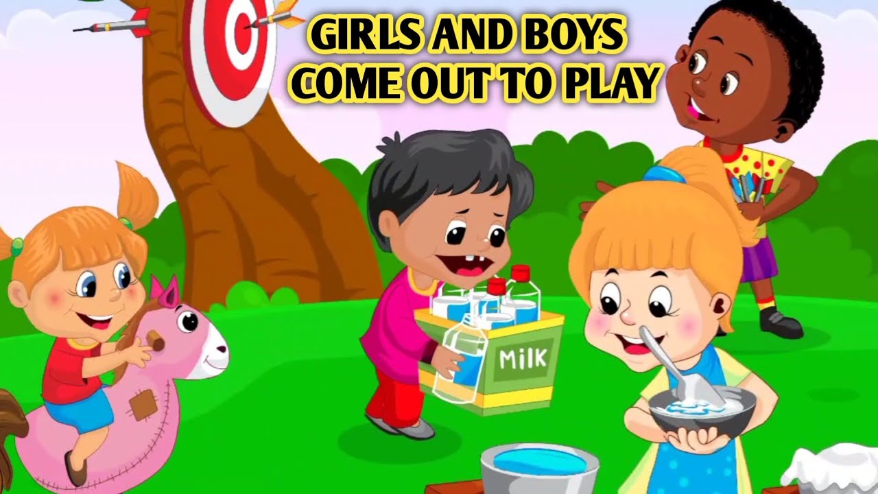 Girls and Boys come out to play nursery rhymes with lyrics | Animation ...