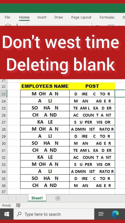 Excel Formulas Wasting Time Deleting #excel #shorts #viralshorts #trendingshorts#youtubeshort # ...