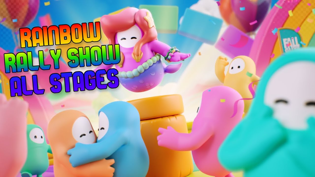 Rainbow Rally Show All Stages┃Fall Guys - YouTube