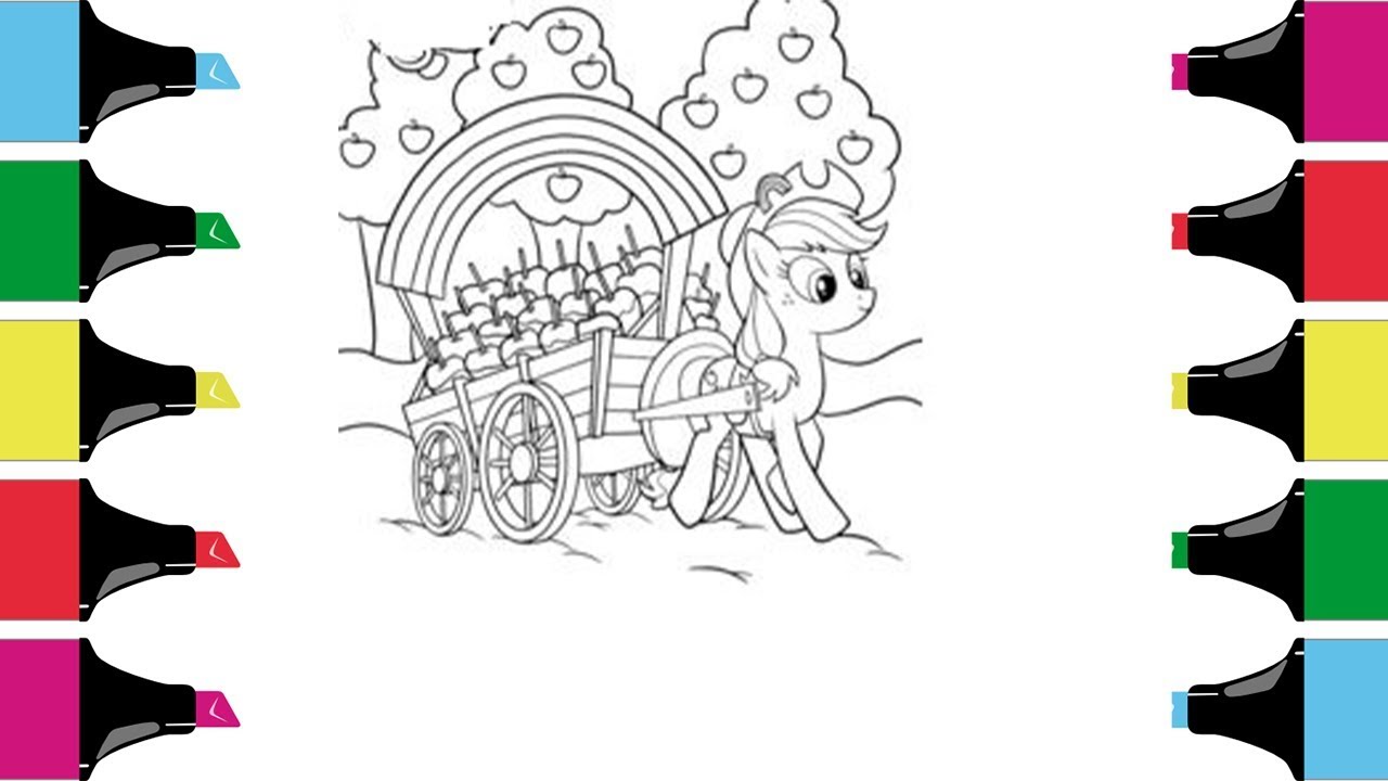 My little pony Applejack Coloring Pages|MLP Applejack Coloring Book For ...