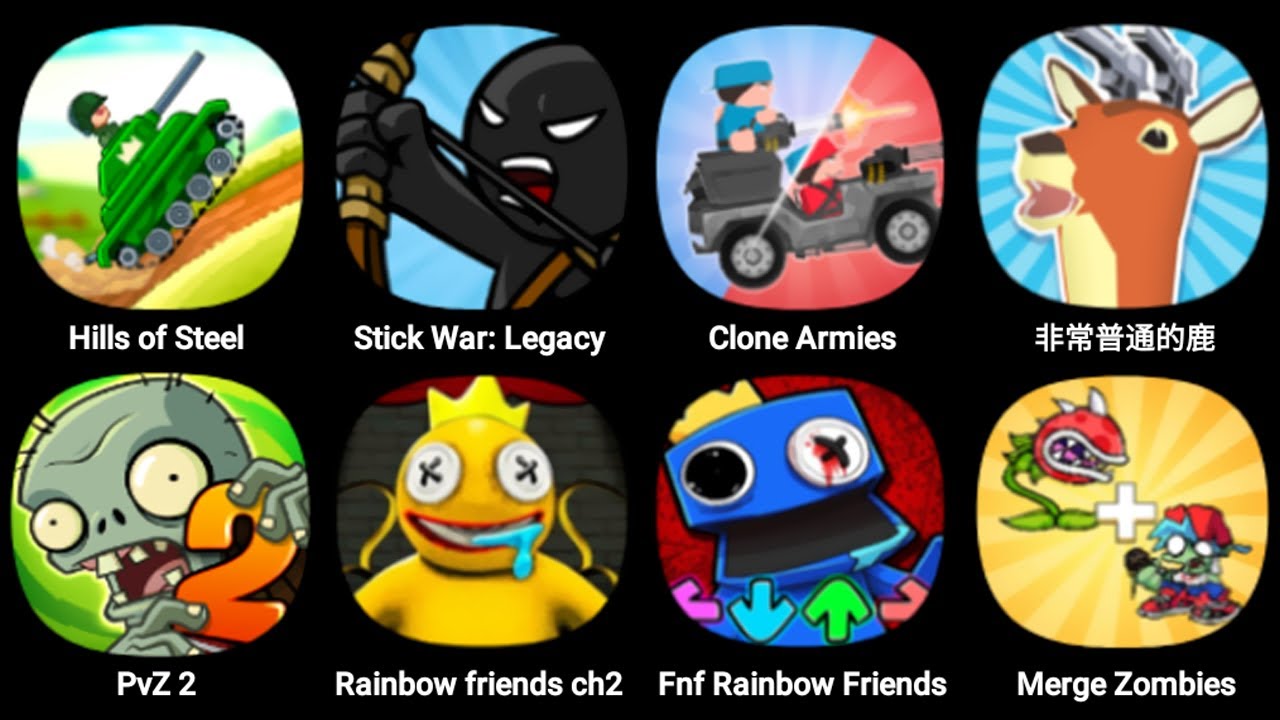Hills Of Steel, Stick War Legacy, Clone Armies, Deer Simulator, PvZ 2 ...